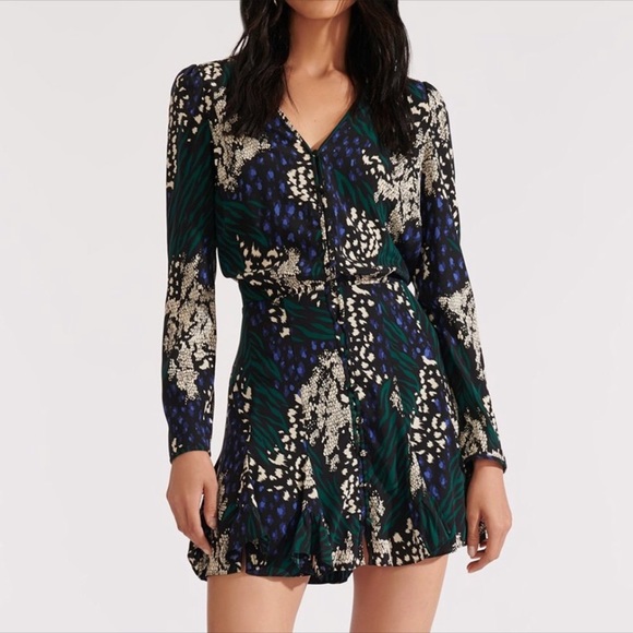 Veronica Beard | Dresses | Veronica Beard Green Silk Mini Riggins Dress ...